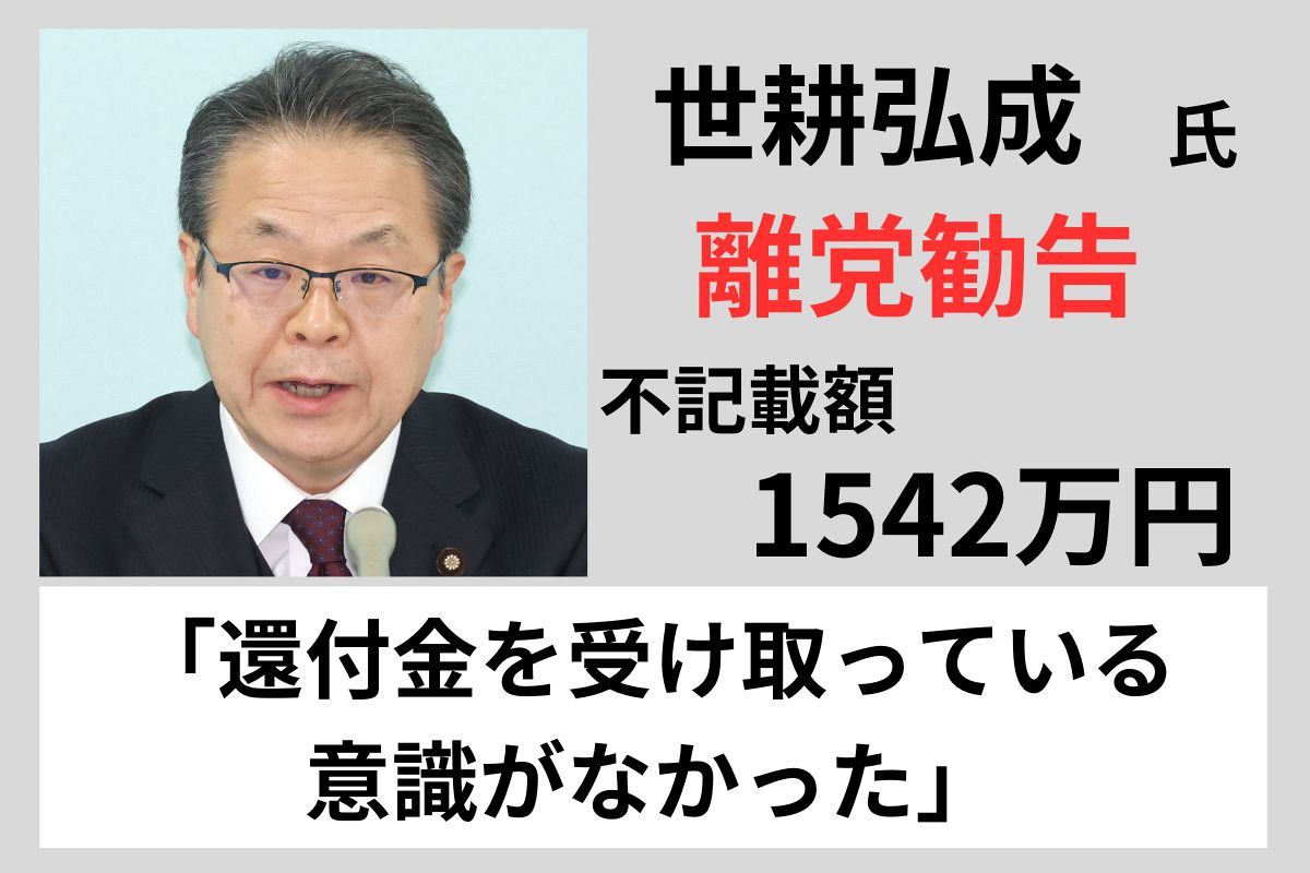 安倍派幹部の世耕弘成氏が離党届「責任取って収束させたい」 裏金事件で離党勧告:東京新聞 Tokyo Web