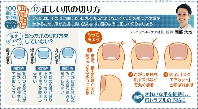 ＜カンタンBEST 100歳まで歩ける足活＞（17）正しい爪の切り方：東京新聞デジタル